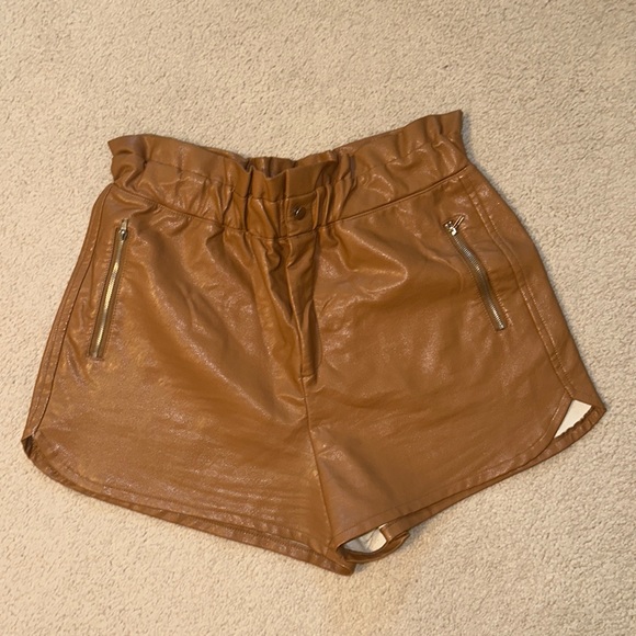 Gilli | Shorts | Camel Leather Shorts | Poshmark